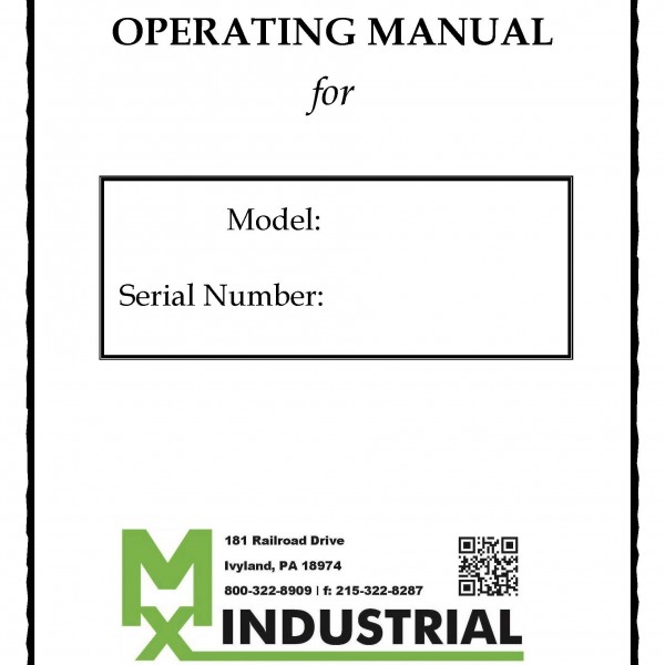 Equipment Manual – Hard Copy – MX Industrial Distributors